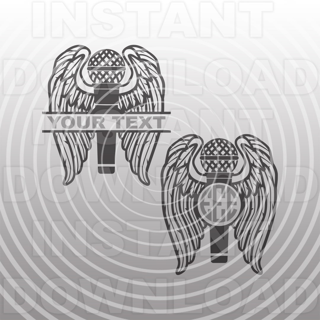 Microphone With Wings SVG File,karaoke Svg,singer Svg,microphone ...
