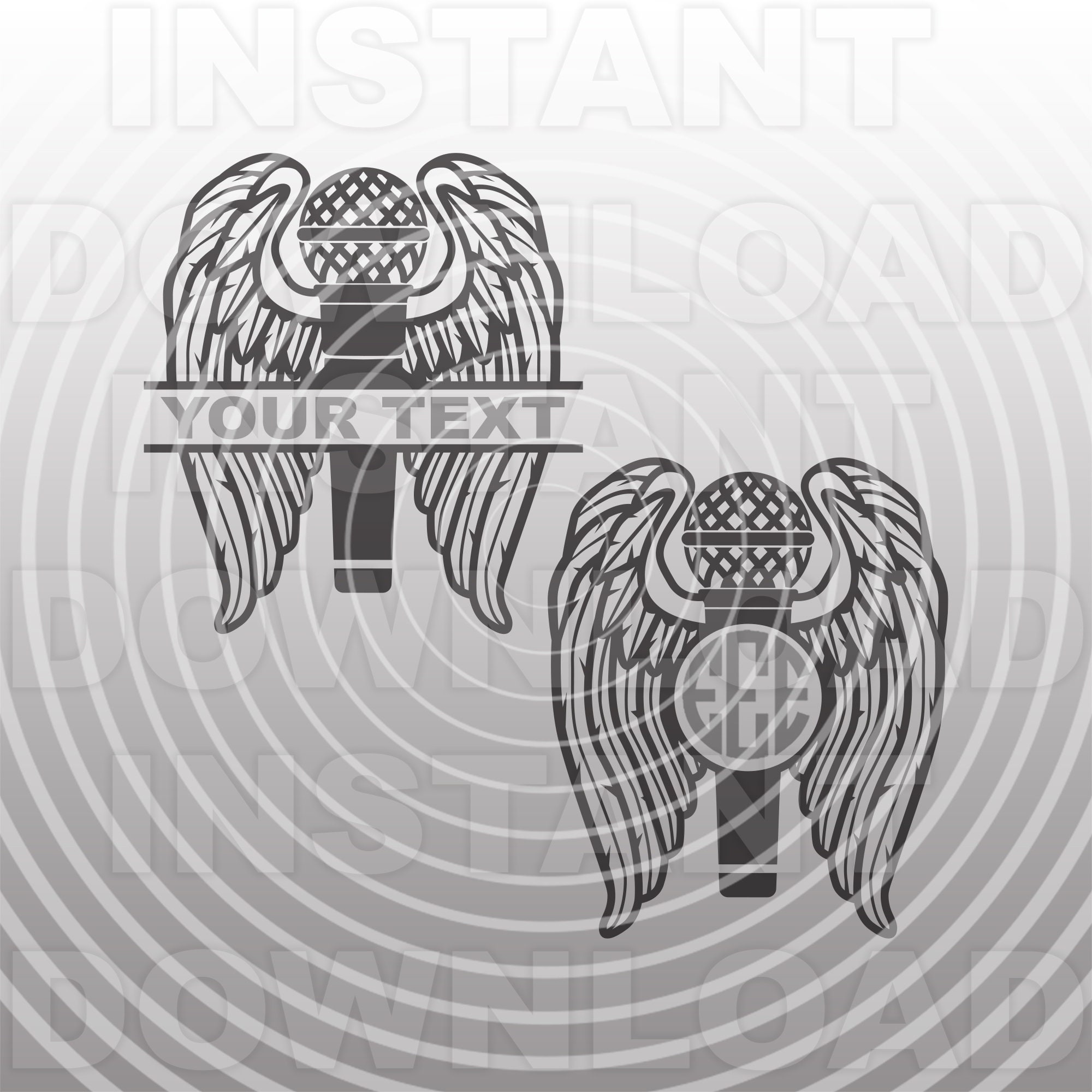 Microphone With Wings SVG Filekaraoke Svgsinger | Etsy