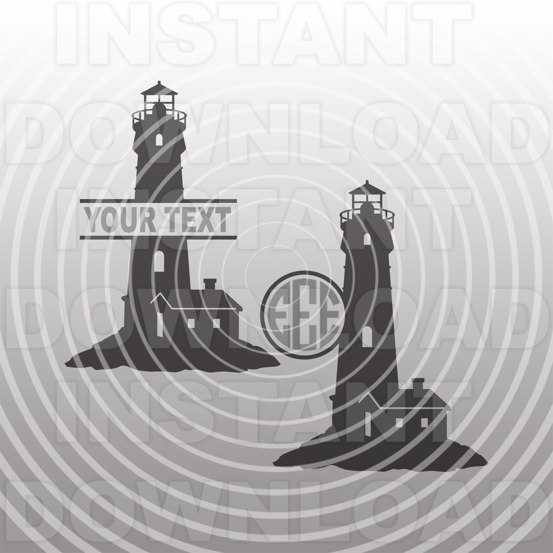 Lighthouse Monogram Frame SVG File,lighthouse SVG Images,nautical Svg ...