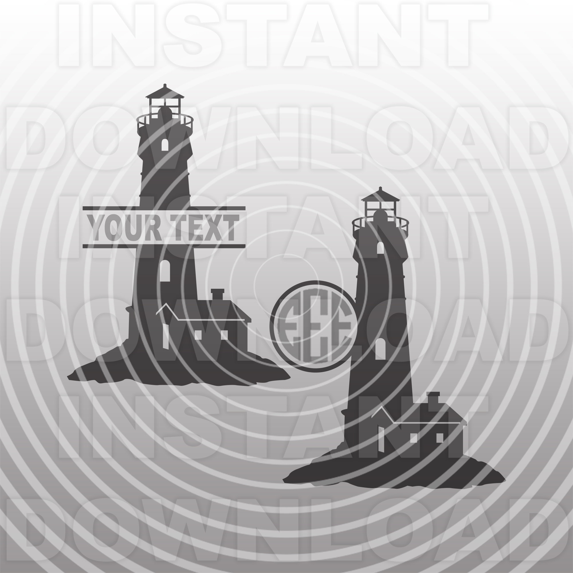 Lighthouse Monogram Frame SVG FileLighthouse SVGNautical svg | Etsy