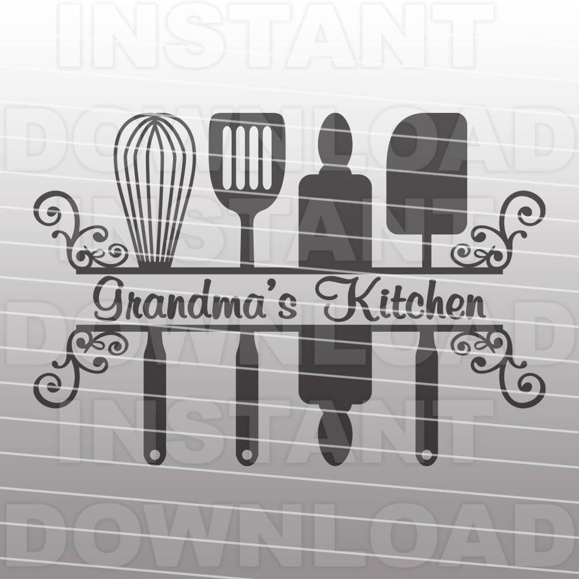 Fancy Decorative Grandmas Kitchen SVG File commercial & - Etsy