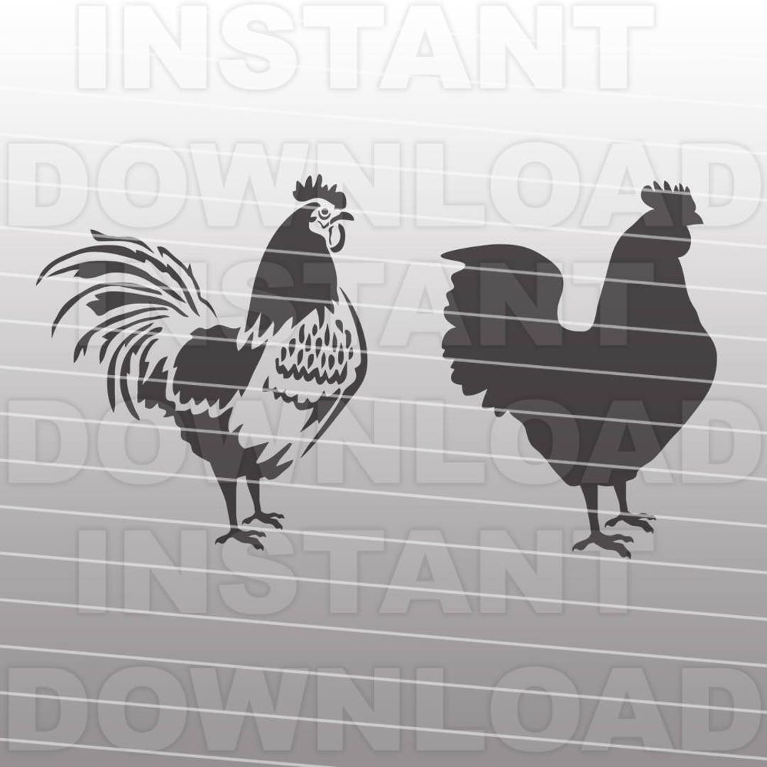 Chicken Livestock Farm Hen Rooster SVG File Cutting Template-clip Art ...