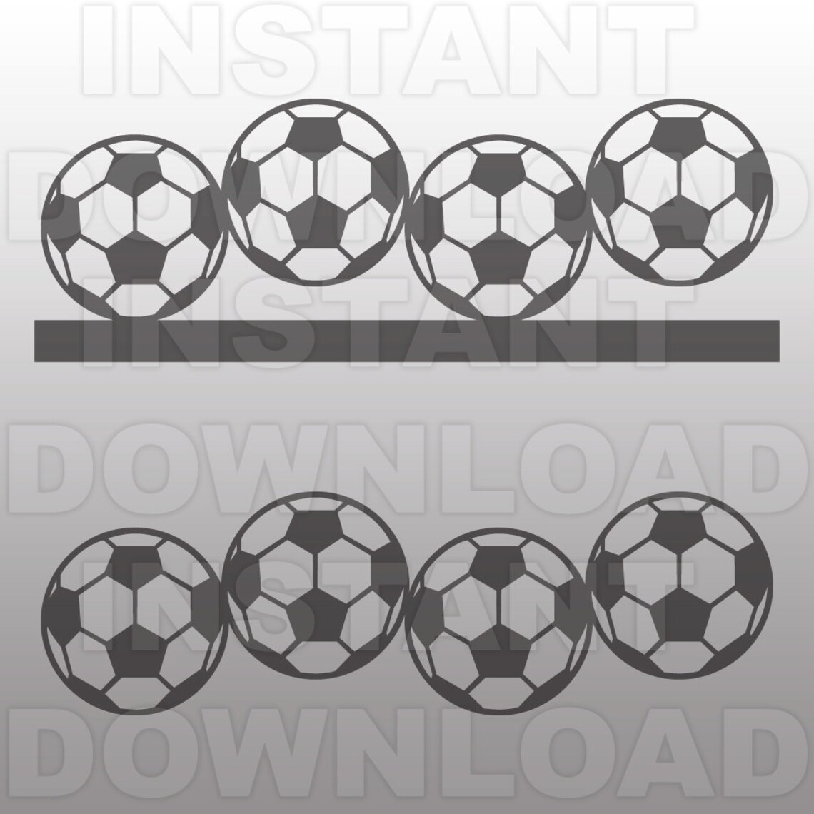 Soccer Ball Border SVG File vector Clip Art for Commercial & - Etsy