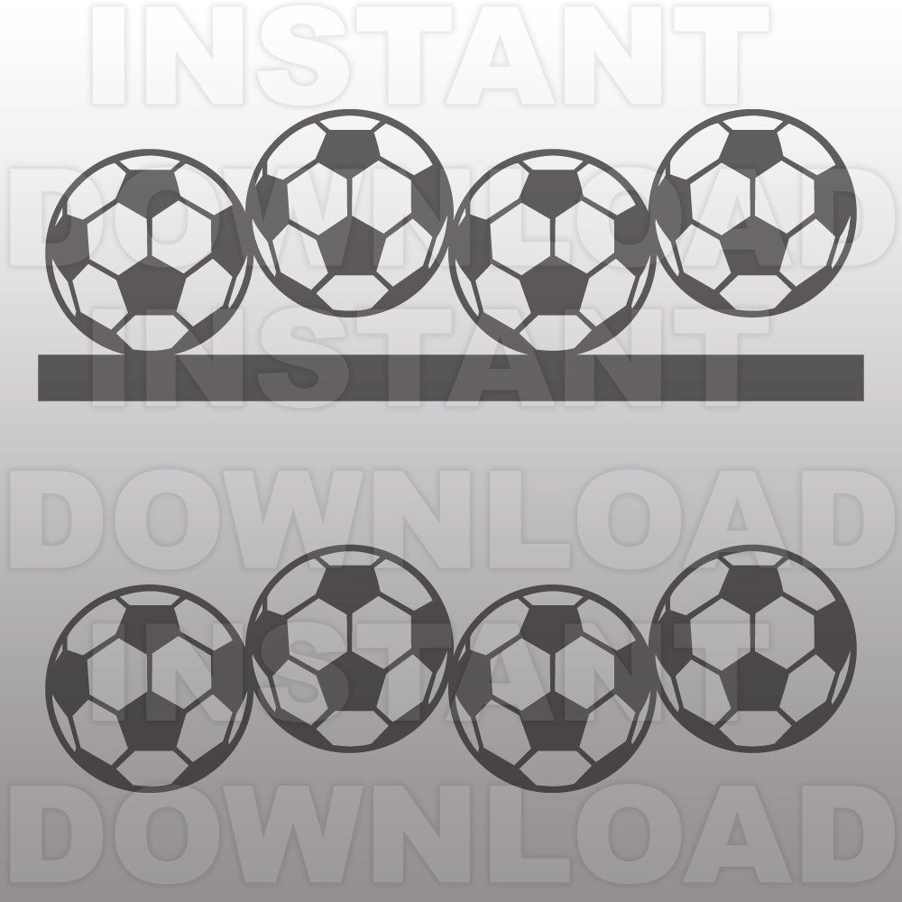 Soccer Ball Border SVG File vector Clip Art for Commercial & - Etsy
