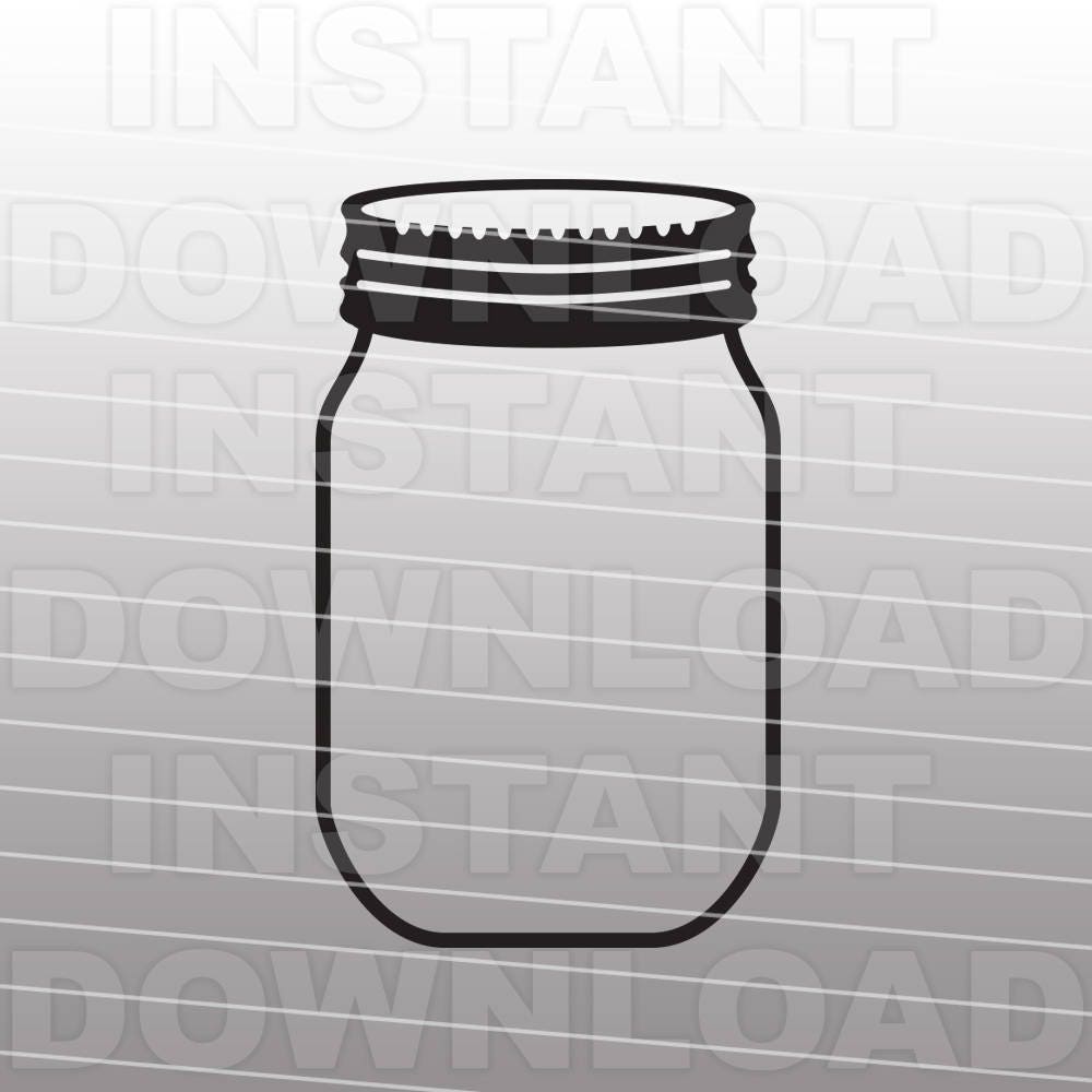 Black And White Mason Jar Clip Art