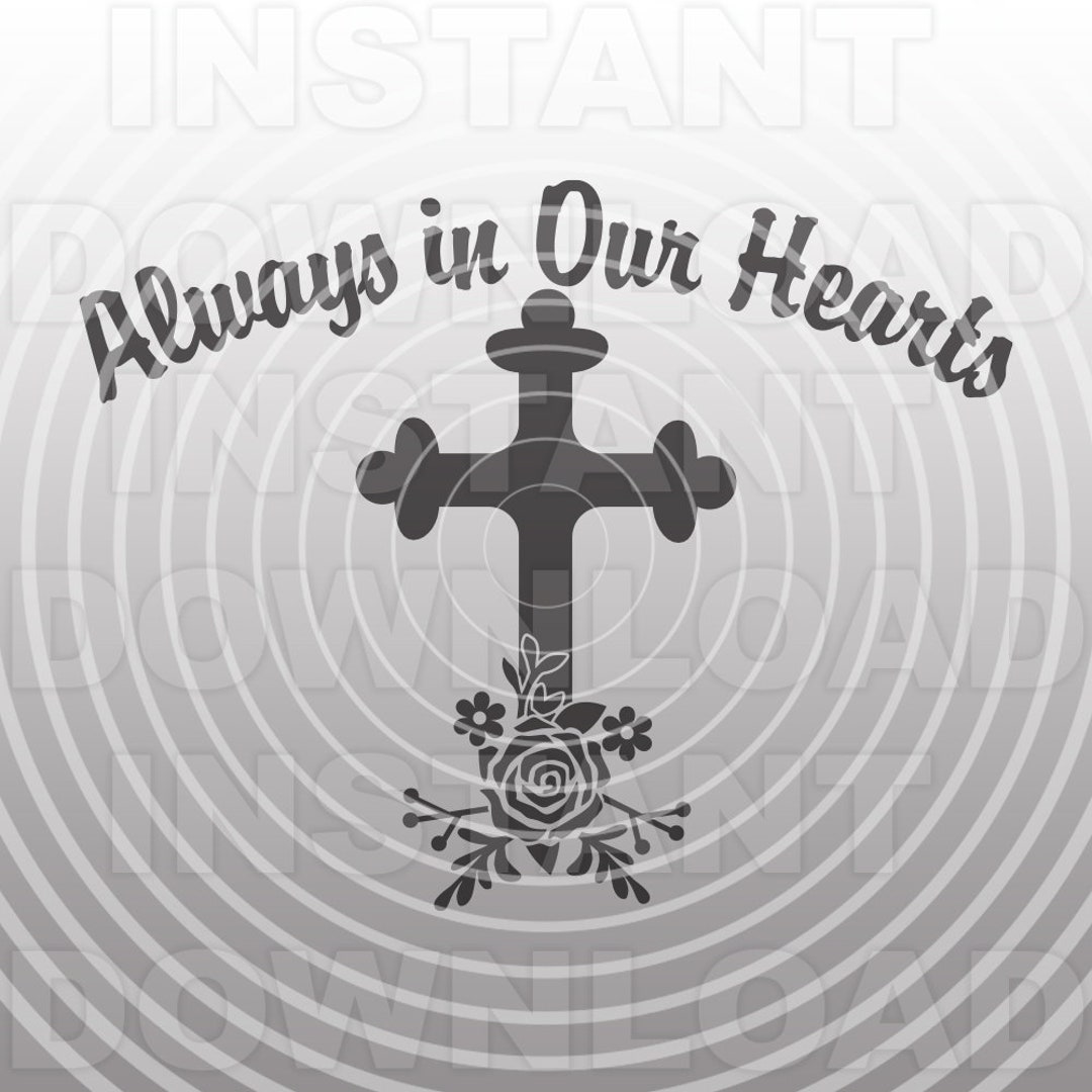 Memorial Cross With Flowers SVG File,floral Cross SVG -vector Art ...