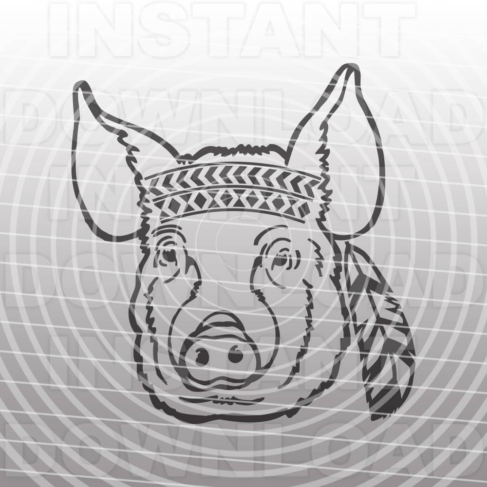 Pig SVG Filehippie Pig Svgpig Face Svgfarm Svg commercial - Etsy
