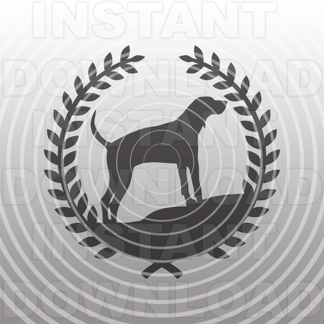 Treeing Walker Coonhound With Laurel Wreath SVG File,hunting Dog SVG ...