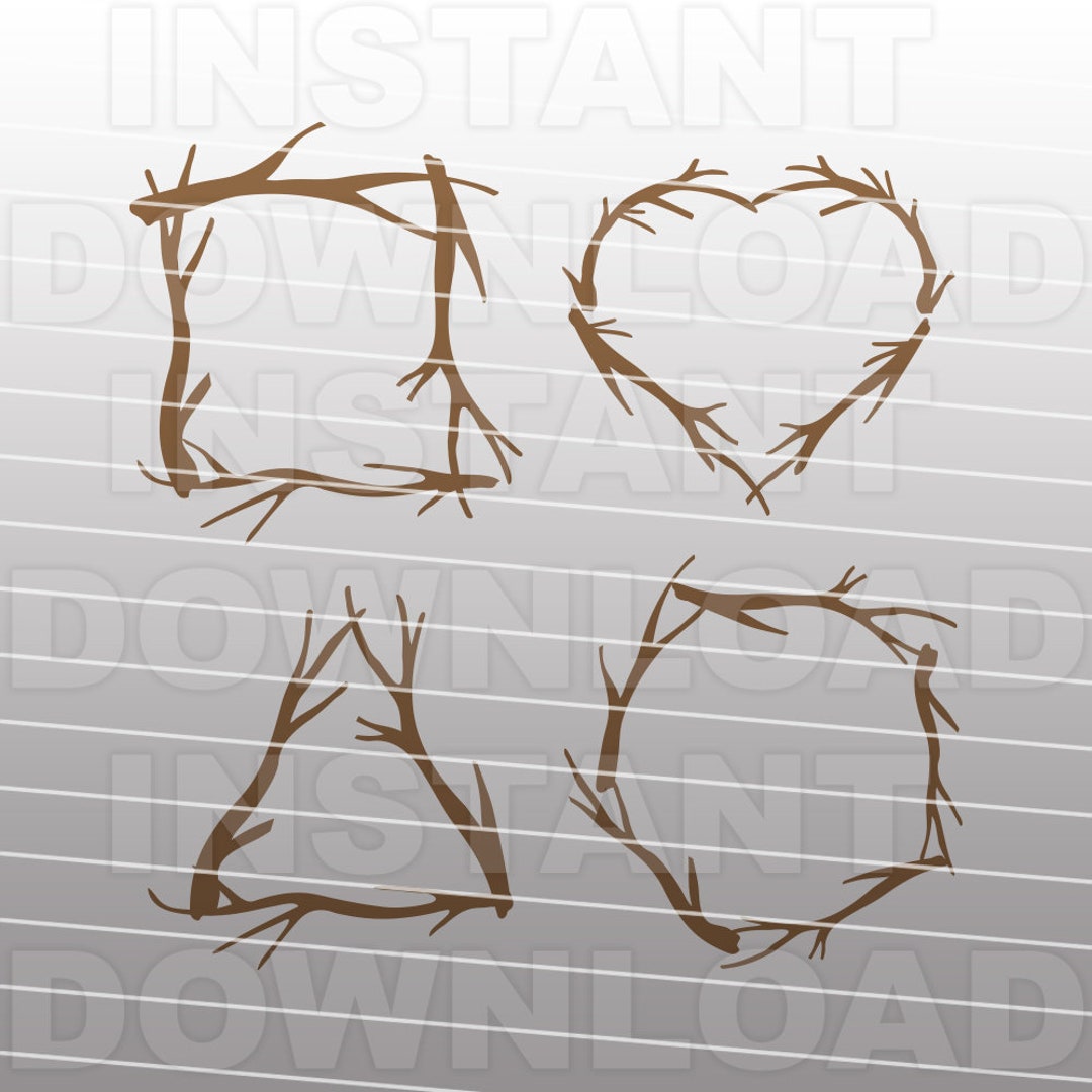 Tree Branches Monogram Frame SVG File,rustic Monogram Frame Svg,tree ...