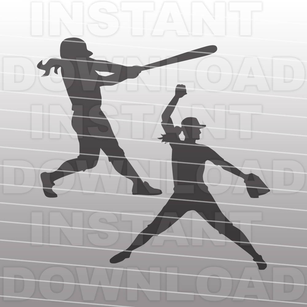 Softball Pitcher SVG File Softball Hitting SVG Vector Art - Etsy