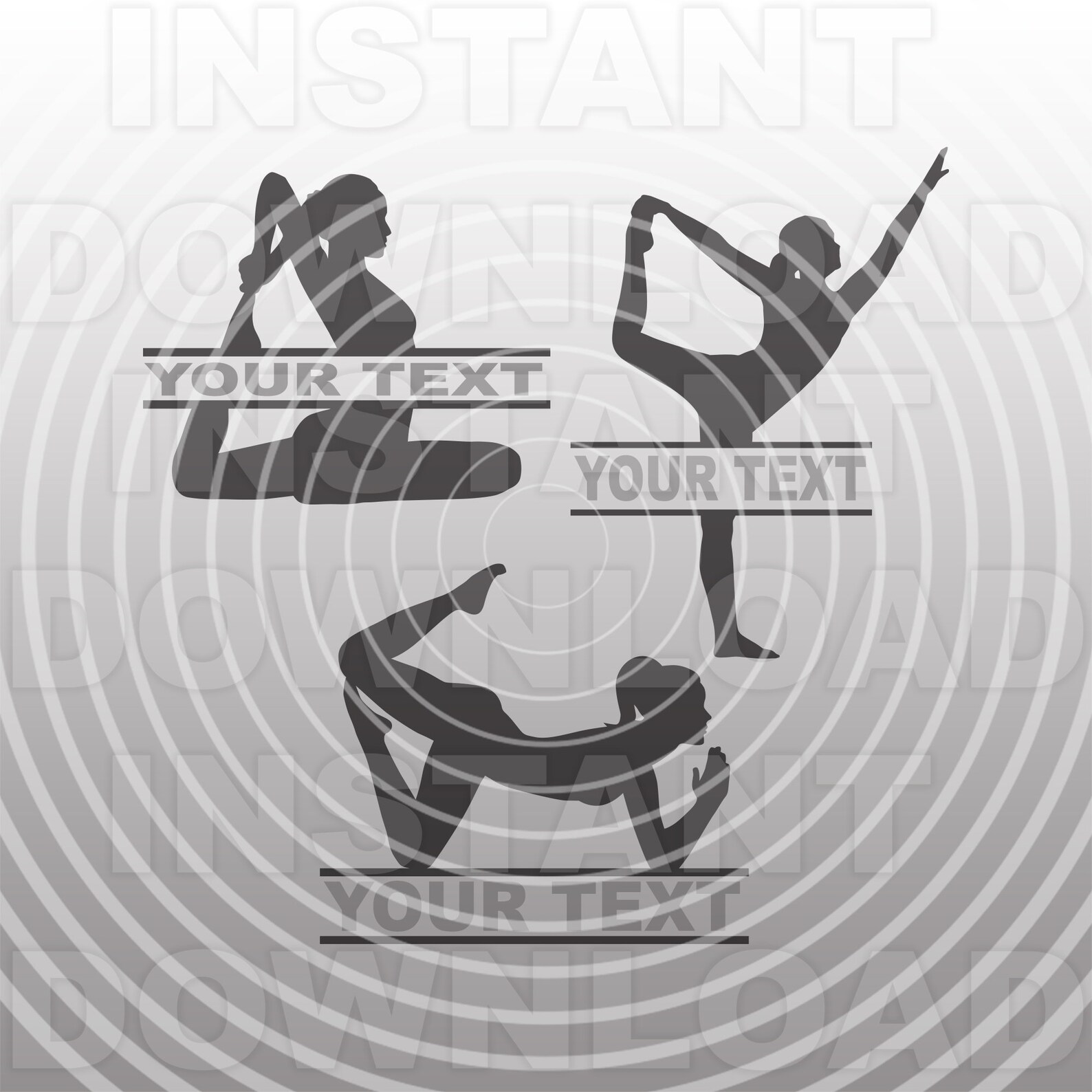 Yoga Split Monogram SVG Files,yoga Poses Svg,yoga SVG Design -vetor Art ...