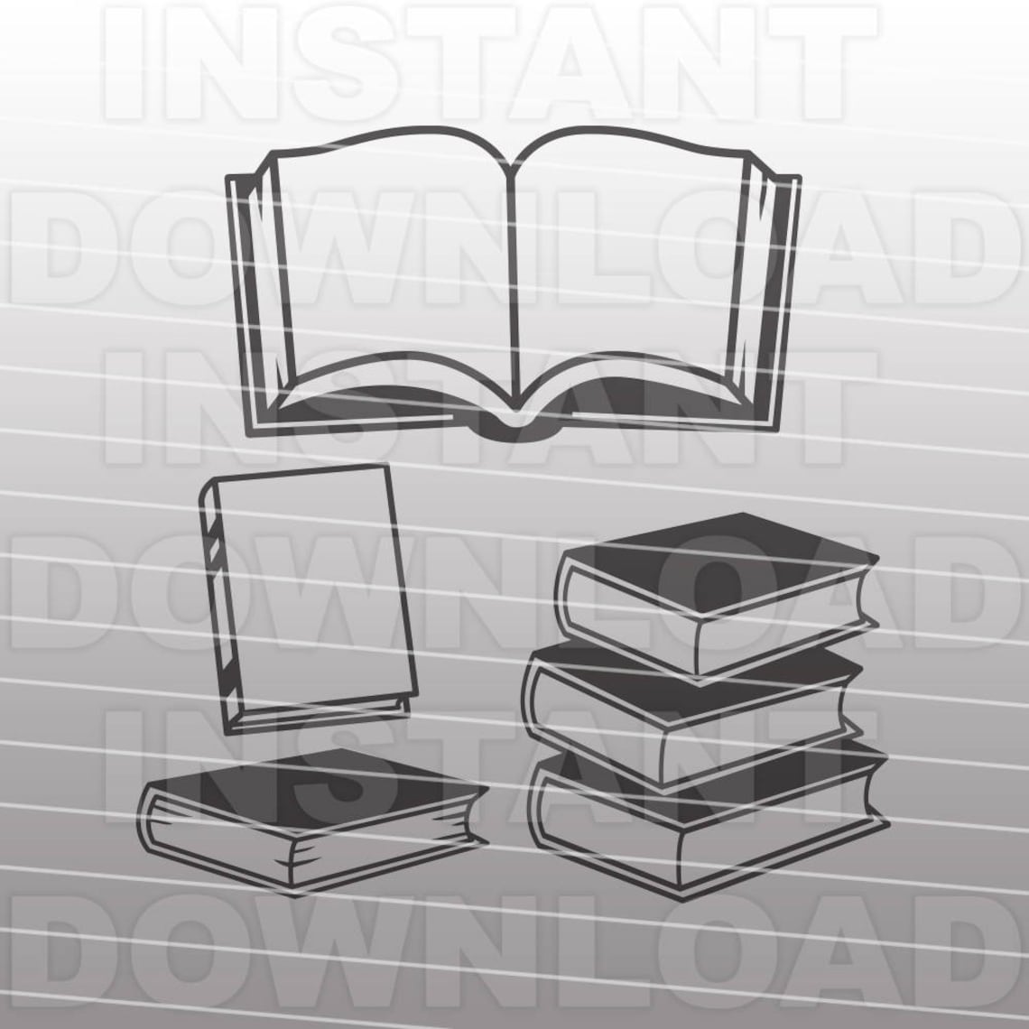 Books SVG Filelibrary Books Svgschool Books SVG commercial | Etsy