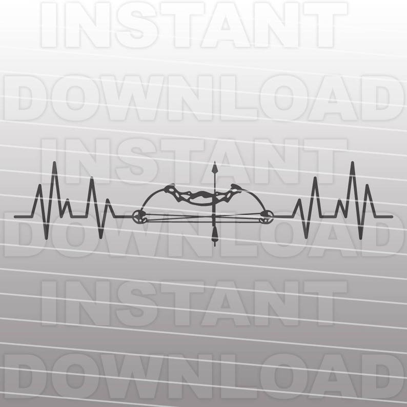 Bow Hunting Heartbeat SVG File,bow Hunting SVG File,deer Hunting Svg ...