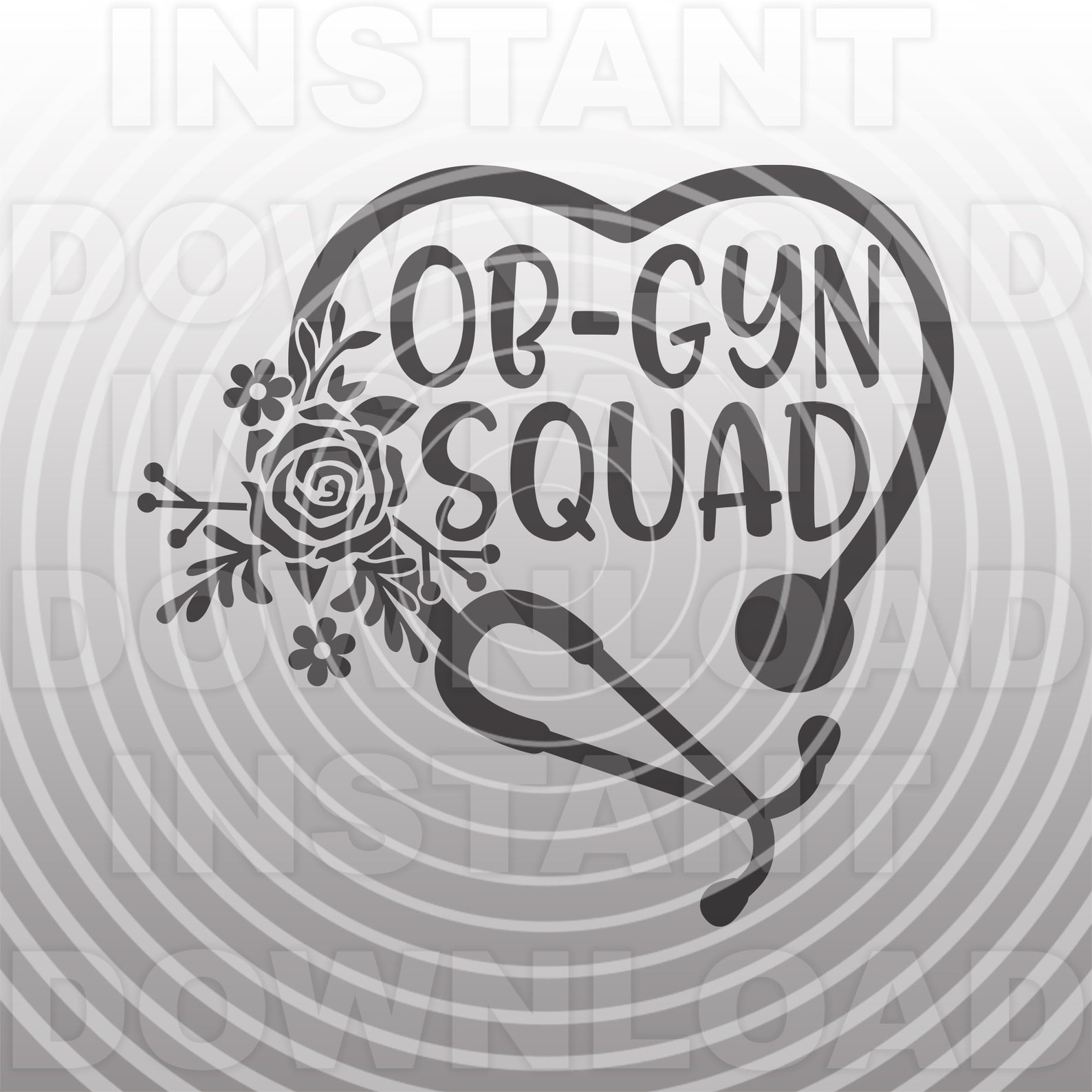 OB-GYN Squad SVG Filefloral Stethoscope Svgnurse Svgnursing - Etsy