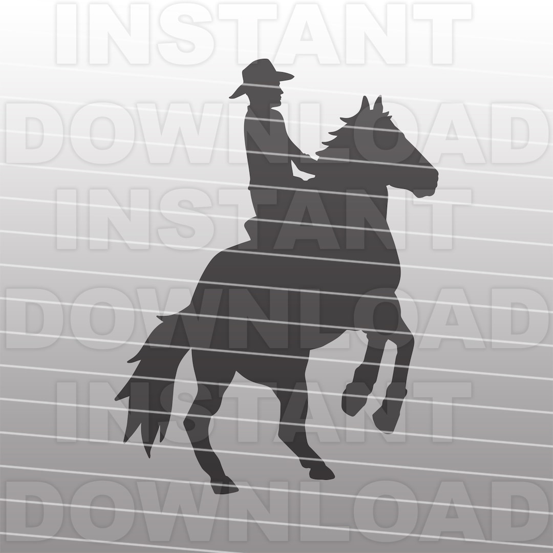 Cowboy Riding Rearing Horse SVG File,horse Standing on Hind Legs Svg ...