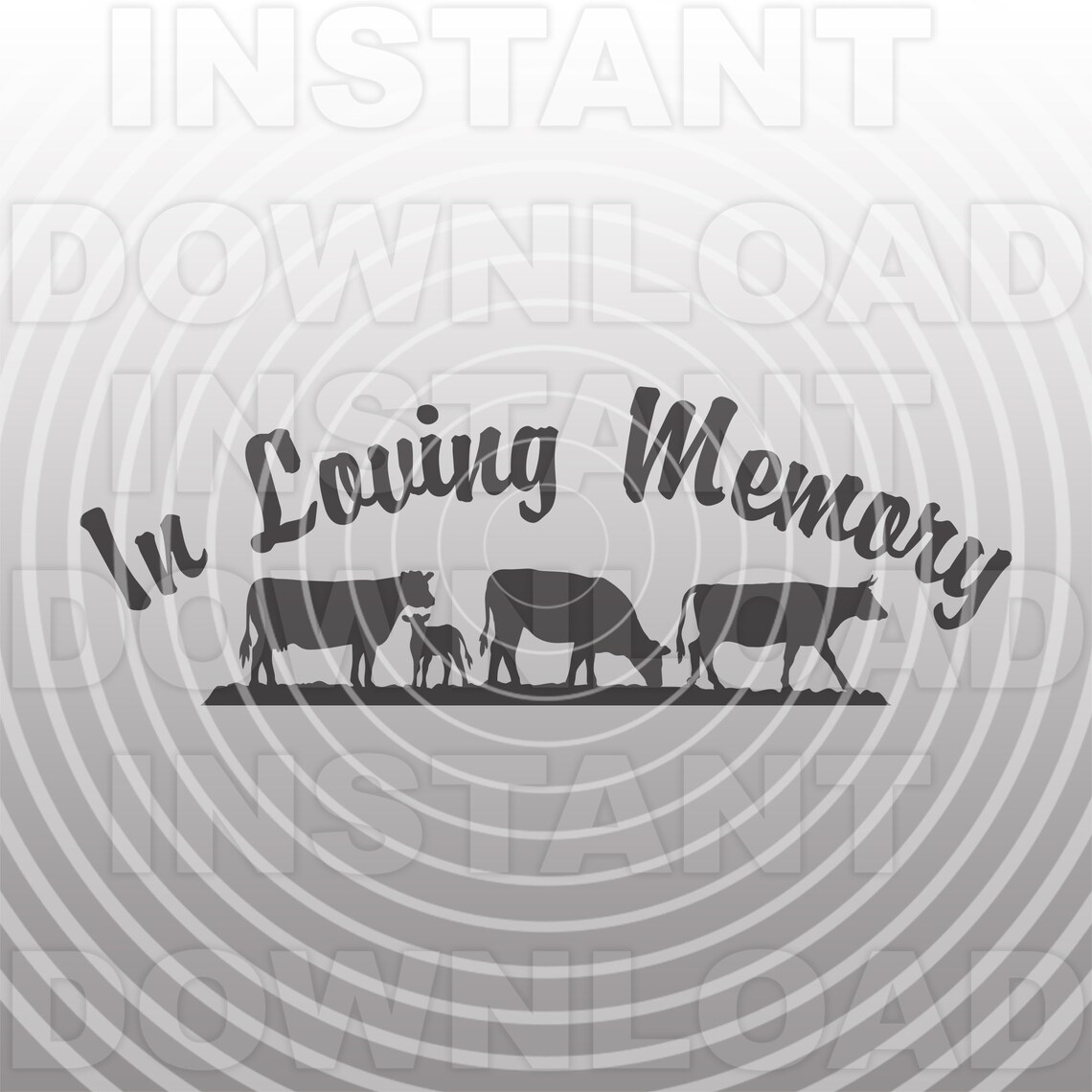 In Loving Memory Cowboy Rancher Cattle Livestock Scene SVG - Etsy