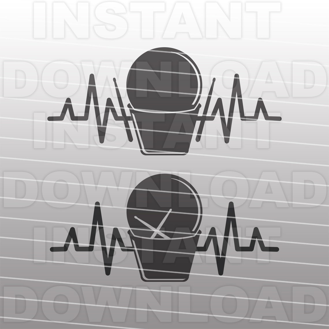 Heartbeat EKG Pulse Cardio Drumming SVG Filecardio Drummer - Etsy