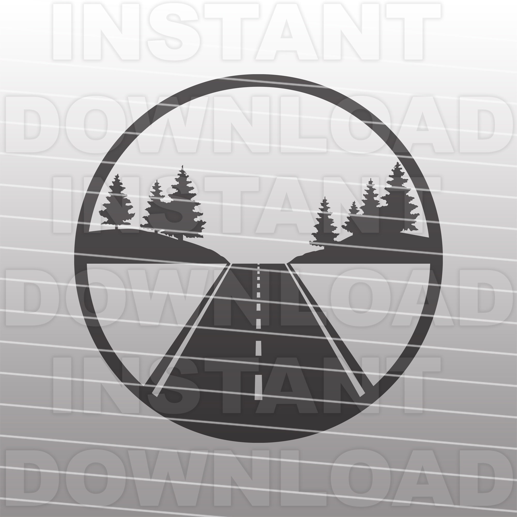 Open Road Highway Forest Scene SVG File,road Trip Svg,family Vacation ...