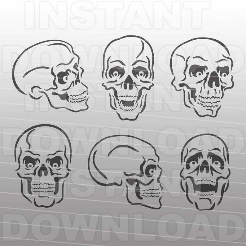 Skulls SVG File vector Art for Commercial & Personal | Etsy