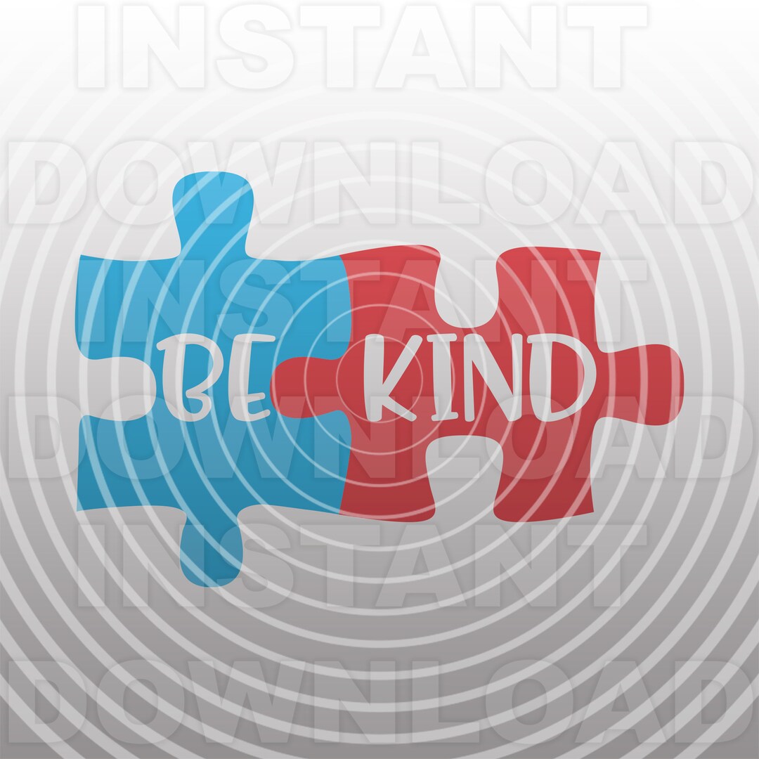 Be Kind Puzzle Pieces SVG File,autism SVG Design,autism T-shirt Svg ...