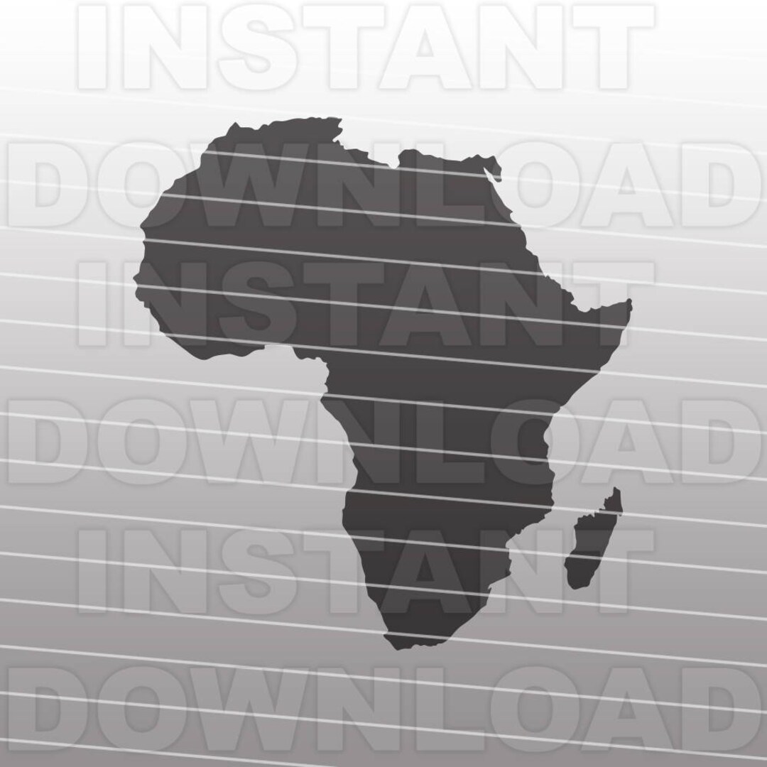 Africa SVG File - Map of Africa Outline SVG -vector Clip Art for ...