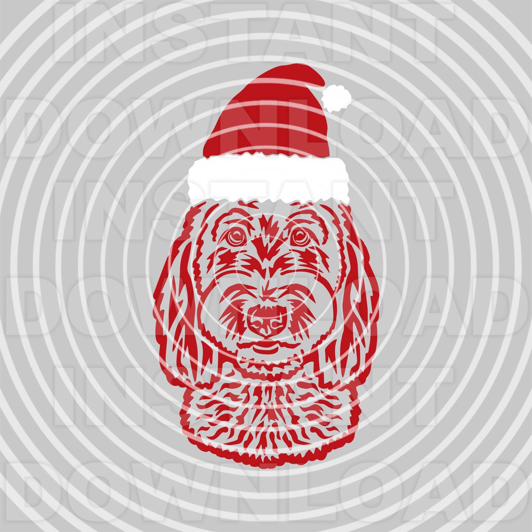 Goldendoodle With Santa Hat SVG File,christmas Labradoodle SVG -vector ...