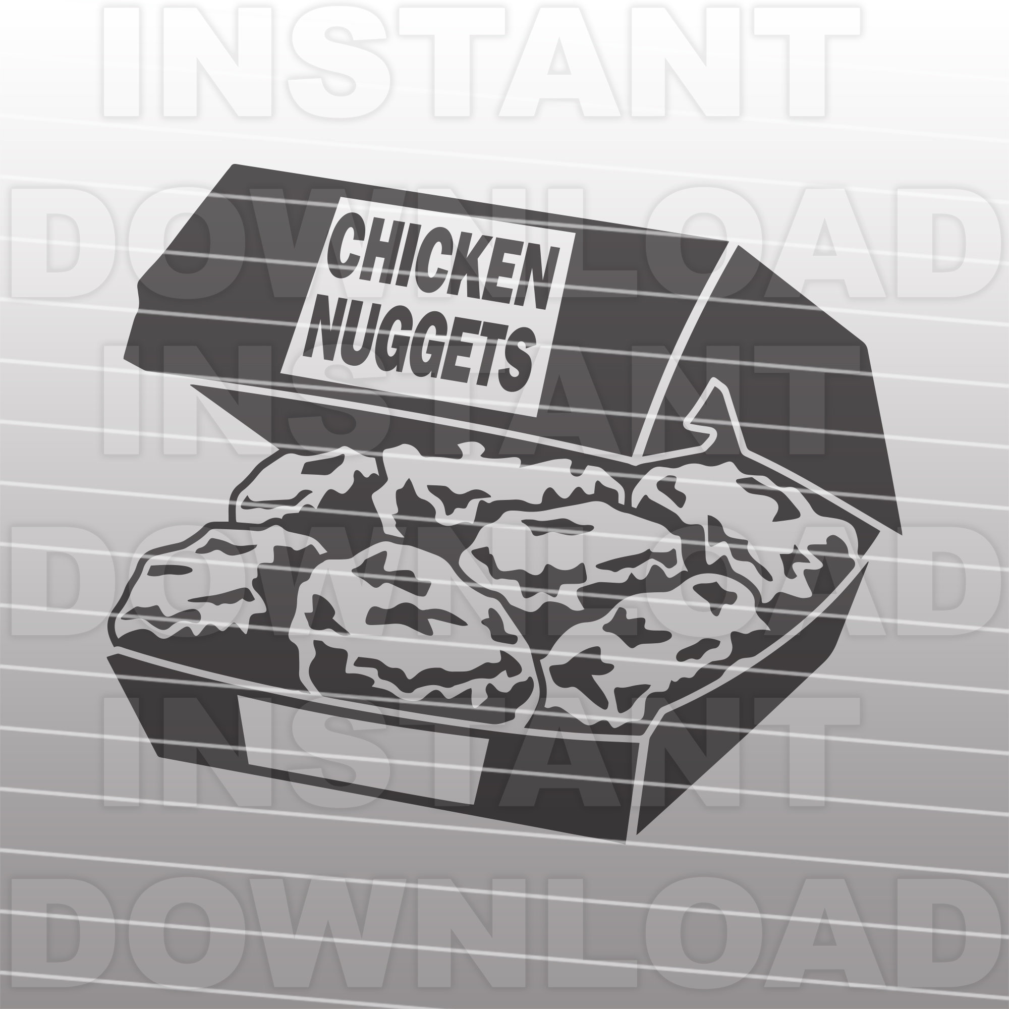 Chicken Nuggets Clip Art Black And White