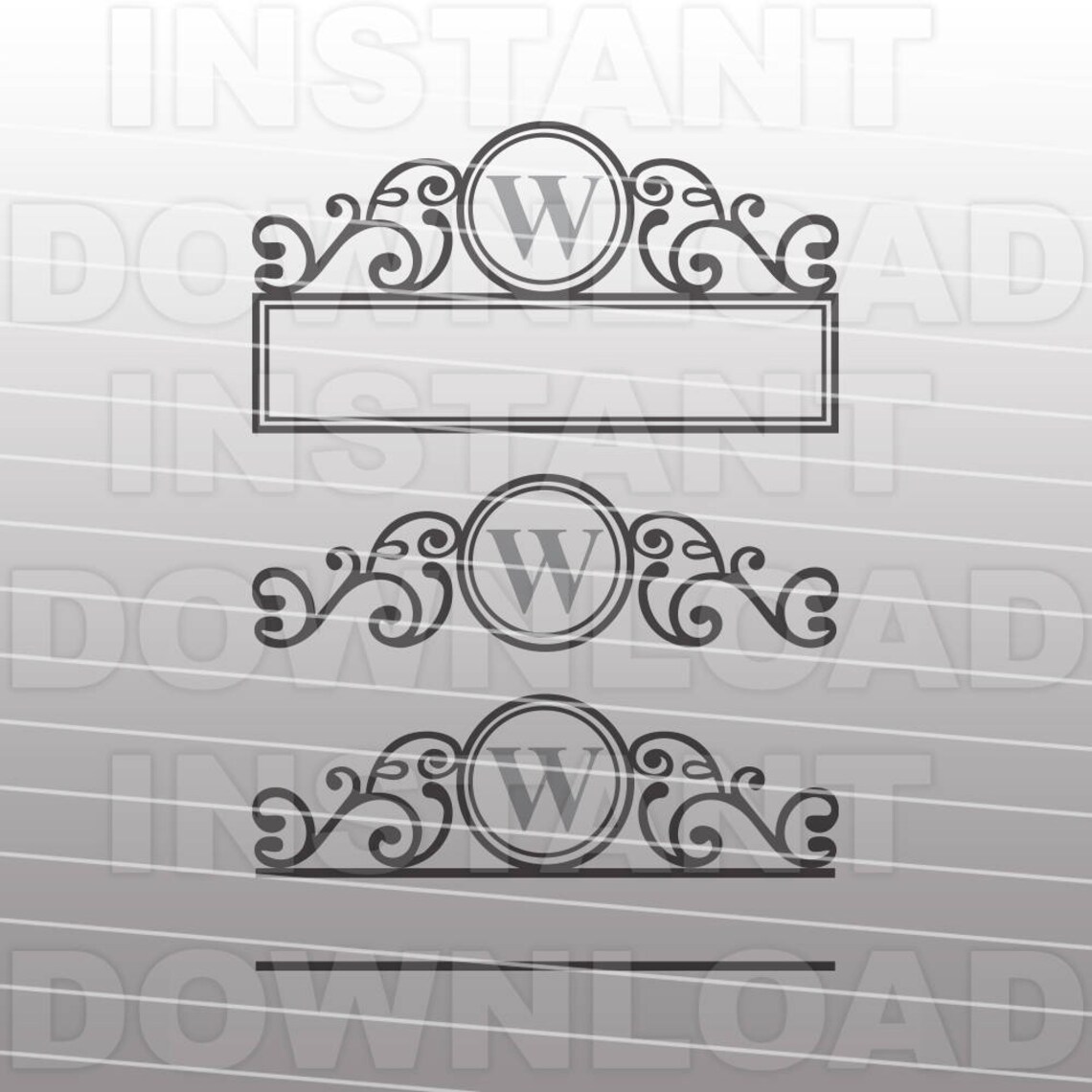 Fancy Ornate Mailbox Monogram Frame SVG File - Commercial & Personal ...