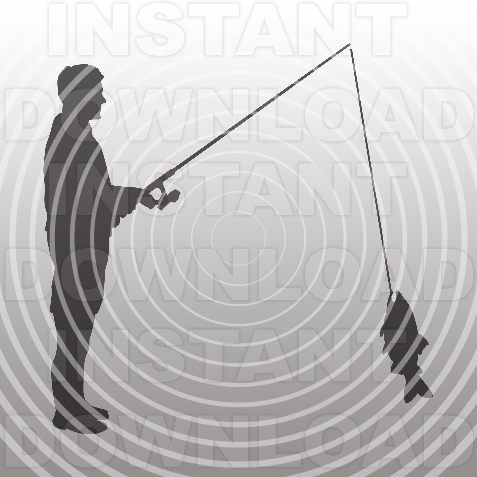 Man Fishing SVG FileMale Fishing SVG FileMan Angler SVG | Etsy