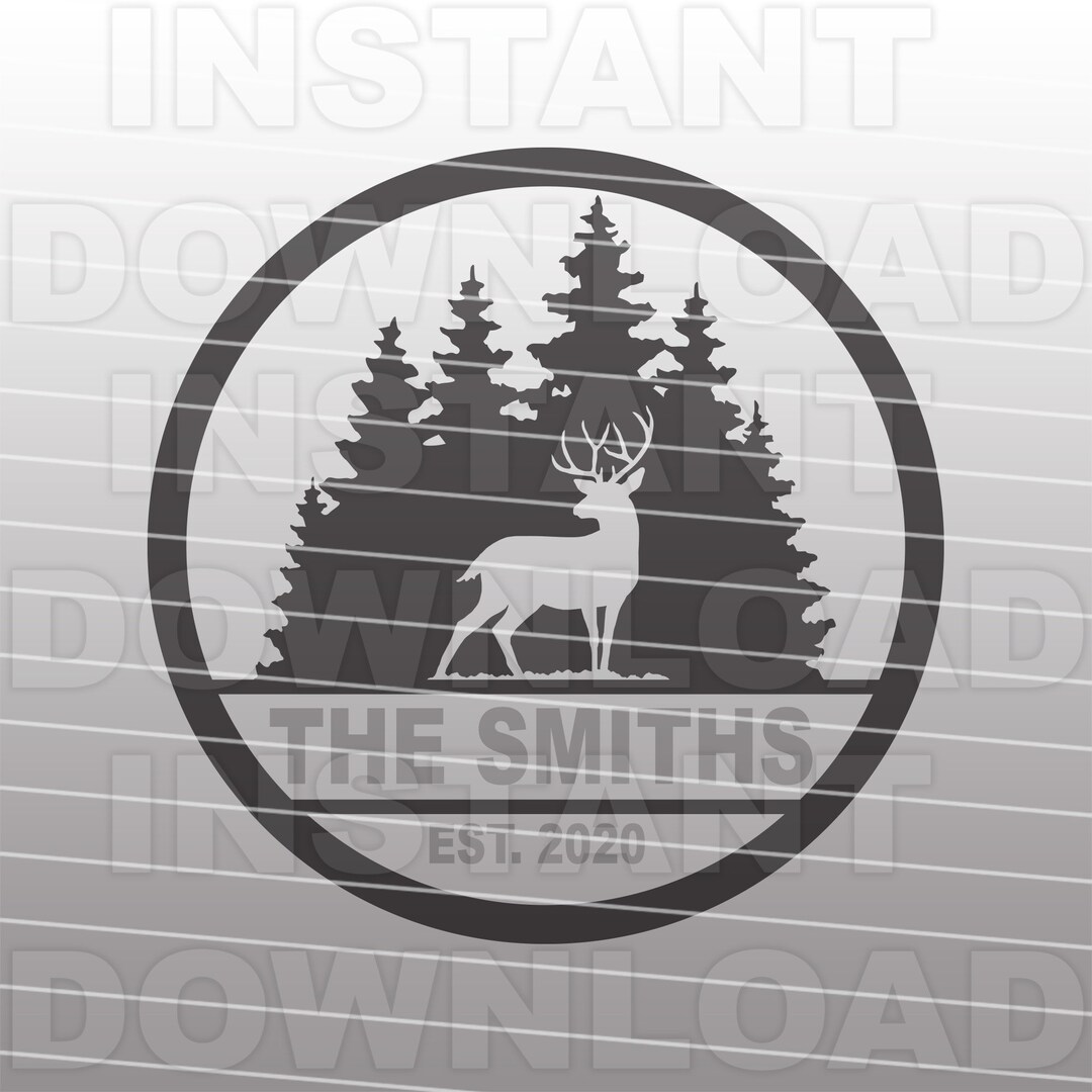 Buck Deer Family Sign Design SVG File,log Cabin Svg,hunting Sign SVG ...