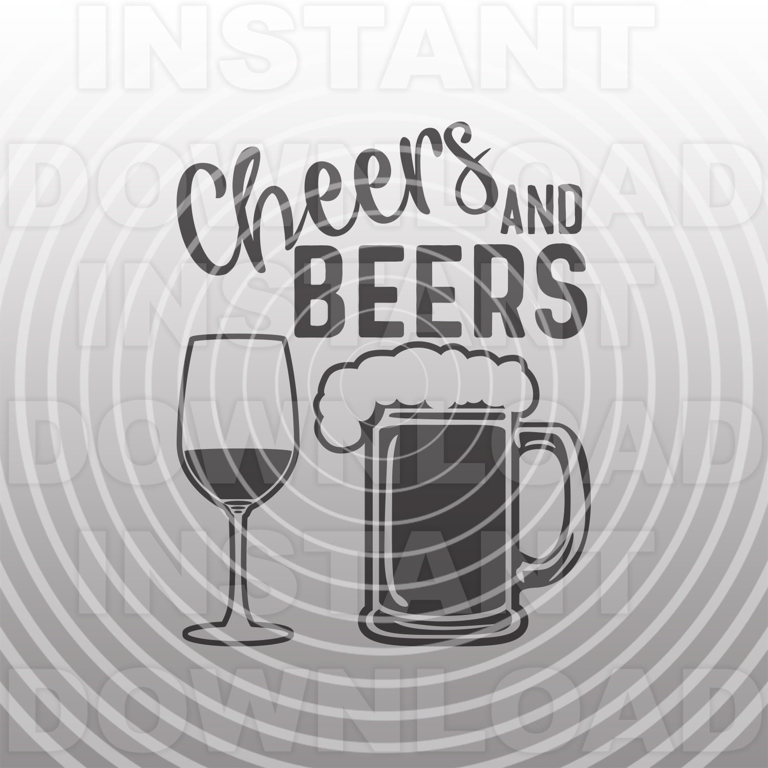 Cheers and Beers SVG File,beer Mug Svg,wine Glass Svg -vector Art ...