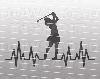 Golf Player Heartbeat SVG Golf Heartbeat SVG Cut Table - Etsy