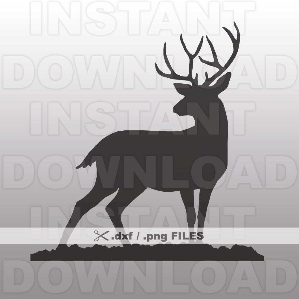 Whitetail Deer Silhouette Dxf Deer Hunting Frame Svg, Deer Svg,
