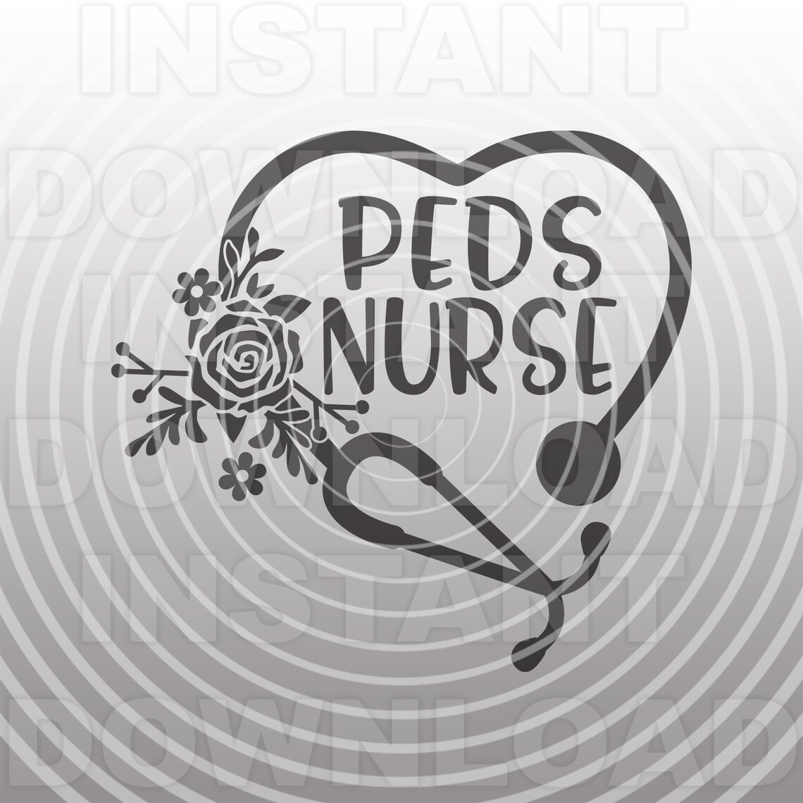Pediatric Nurse SVG Filepeds Nurse Svgfloral Stethoscope SVG - Etsy