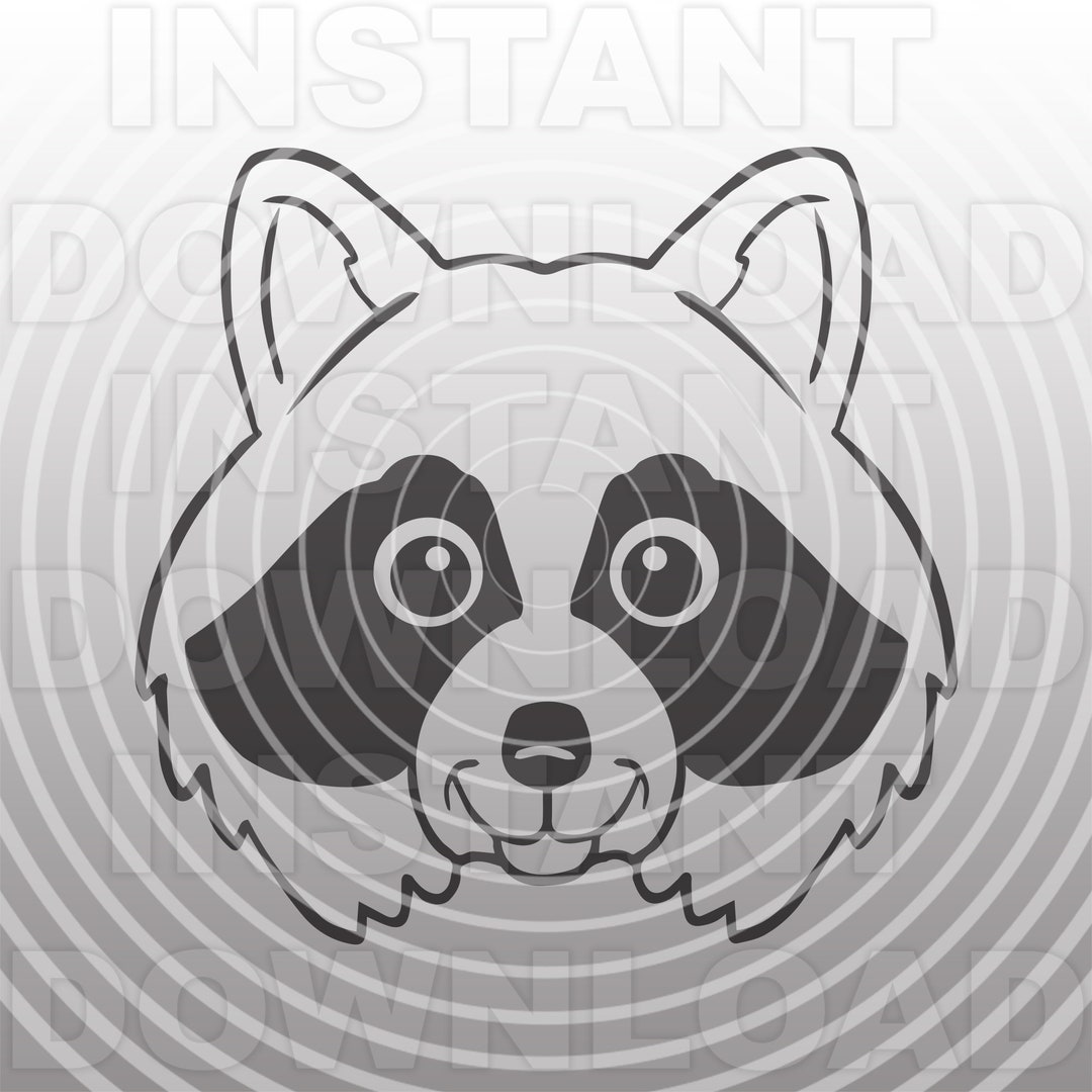 Cute Hand Drawn Simple Raccoon SVG File,happy Woodland Raccoon Svg ...