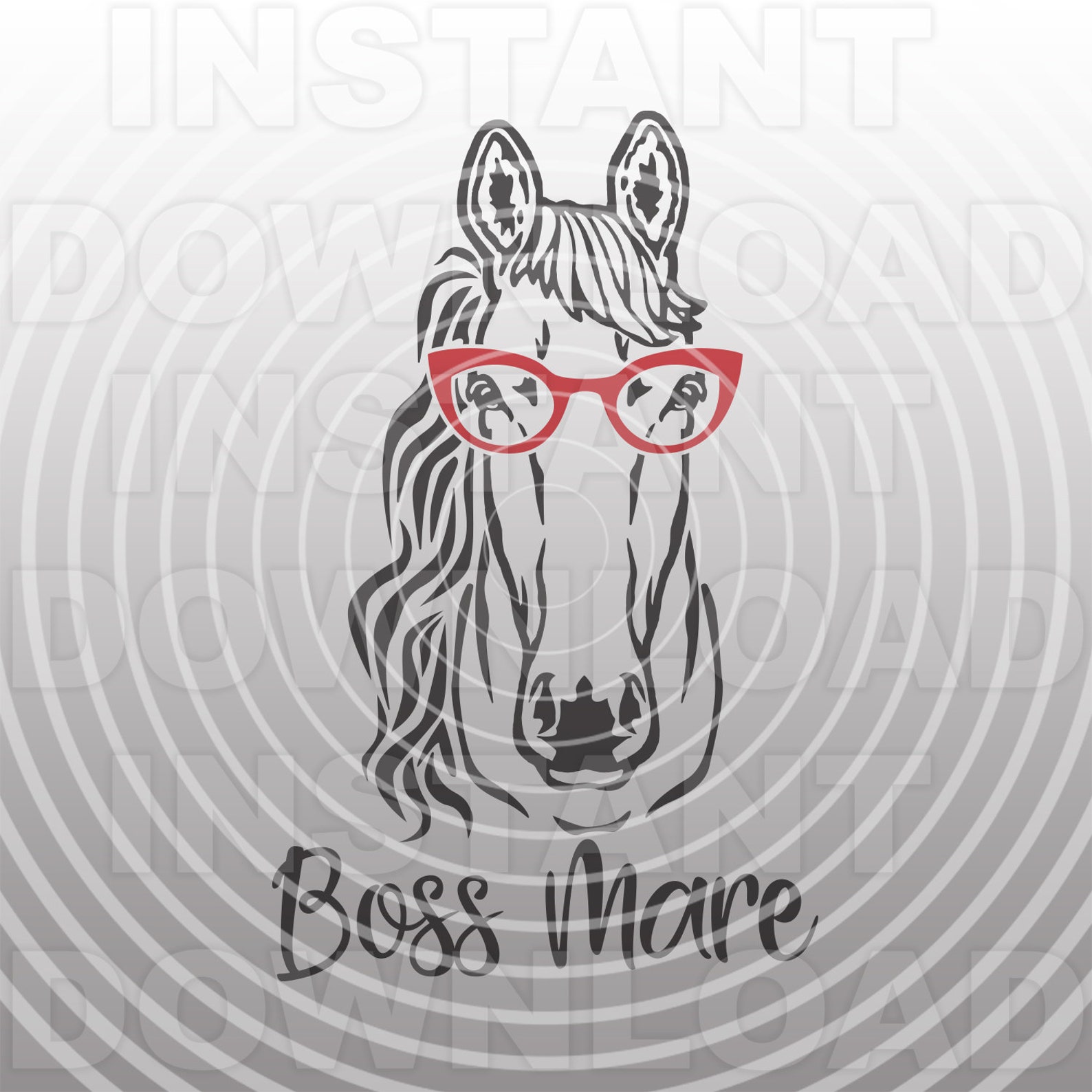 Boss Mare SVG File,mare With Glasses Svg,horse SVG Design -vector Art ...