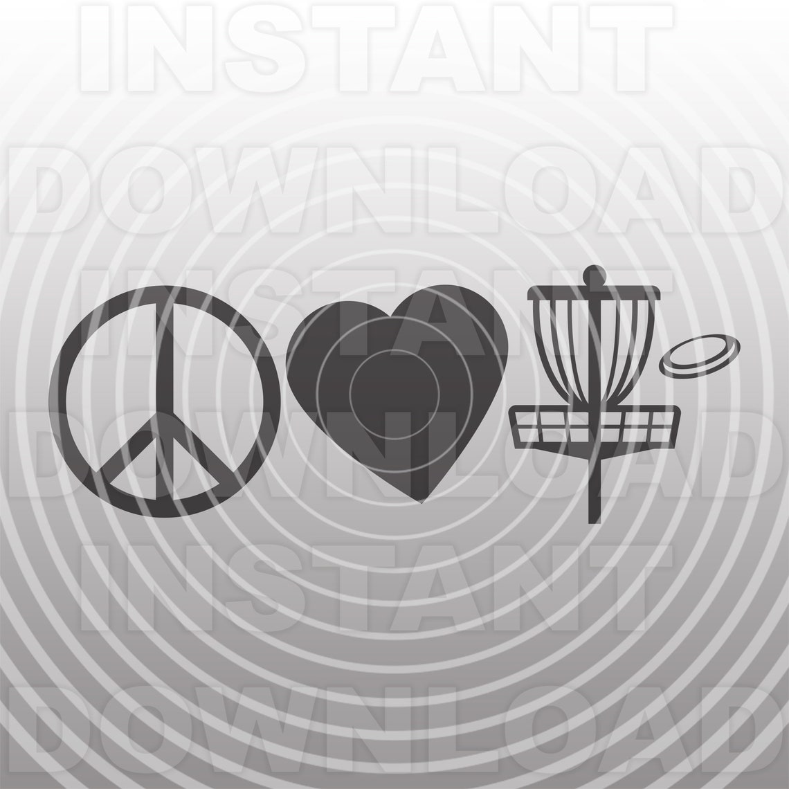 Peace Love Disc Golfing SVG FileDisc Golfer svg Vector Art | Etsy