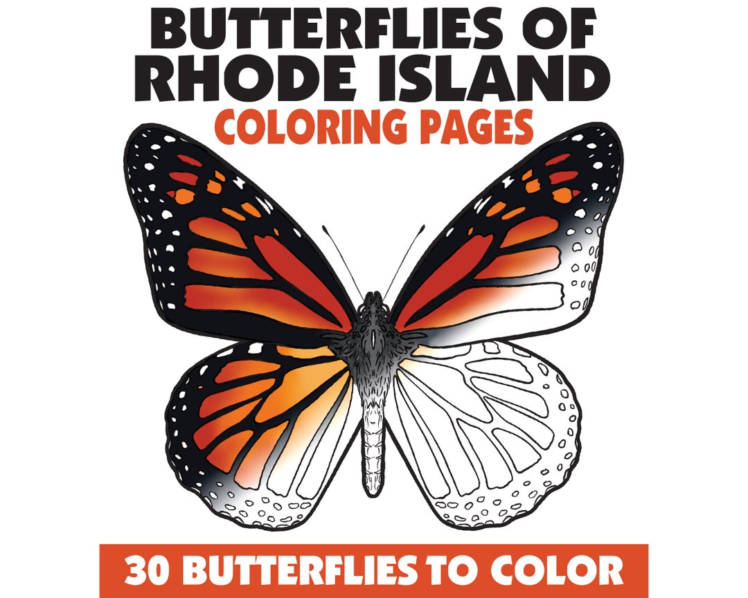 30 Butterflies of Rhode Island Coloring Pages Book,butterfly Coloring ...