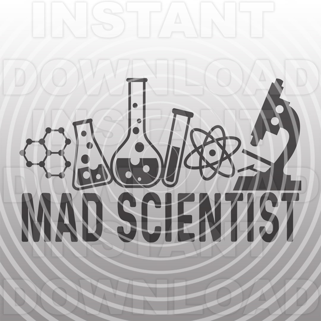 Chemist Mad Scientist Svg,chemistry Set With Microscope Svg,science ...