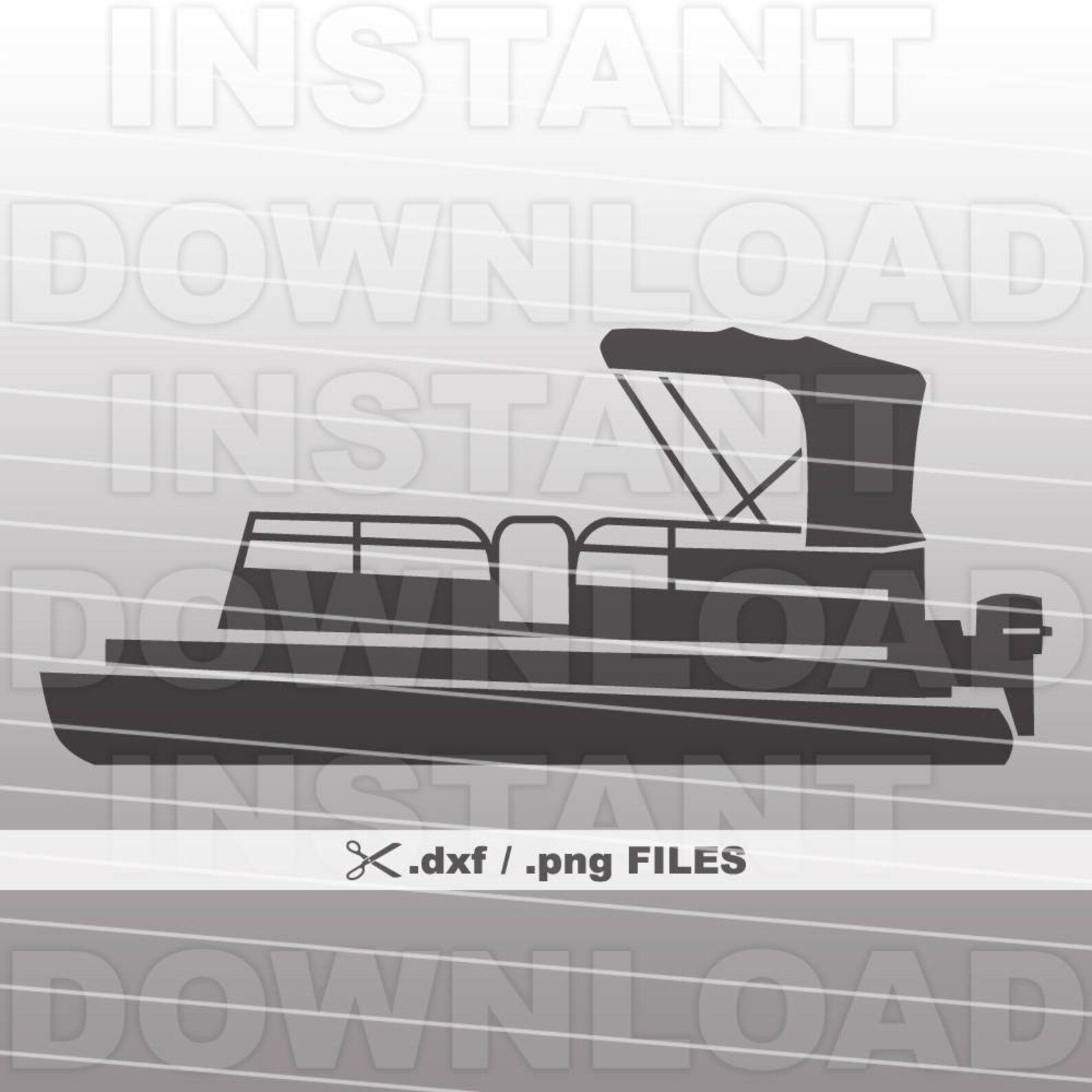 Pontoon Boat DXF File - Pontoon Boat PNG File - Commercial & Personal ...