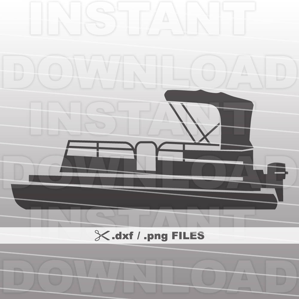 Pontoon Boat DXF File Pontoon Boat PNG File Commercial & | Etsy