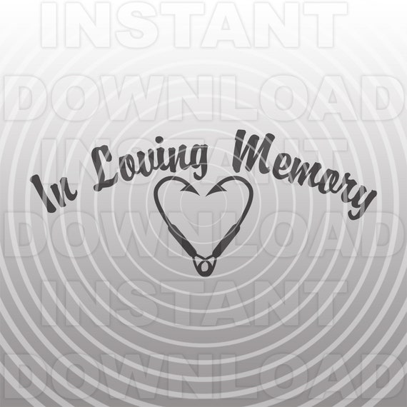 In Loving Memory Fish Hooks Heart Memorial SVG Filefisherman - Etsy