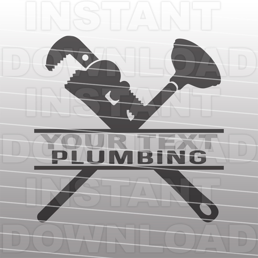 Plumbing Logo With Pipe Wrench and Toilet Plunger SVG File,plumber Logo ...