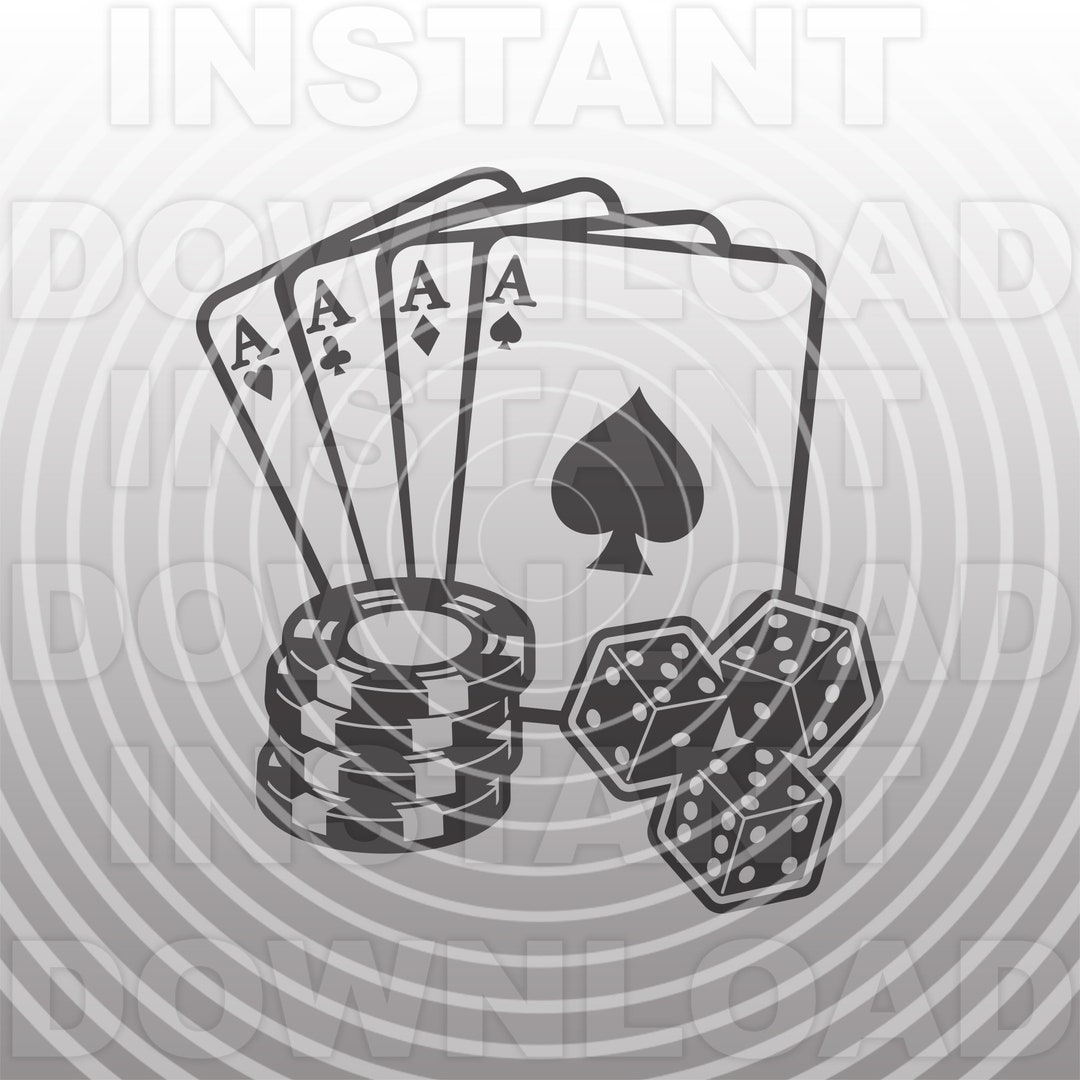 Casino Gambling SVG File,poker Chips Svg,playing Cards Svg,dice Svg ...