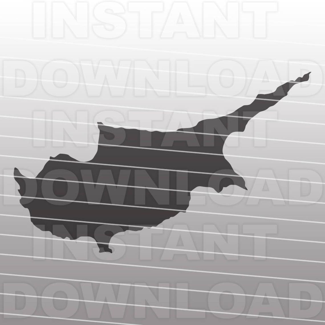 Cyprus SVG Filemap of Cyprus Outline SVG vector Clip Art for - Etsy