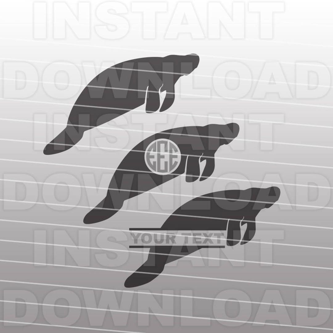 Manatee SVG File,florida Svg,aquarium Svg -cutting Template- Vector Art ...