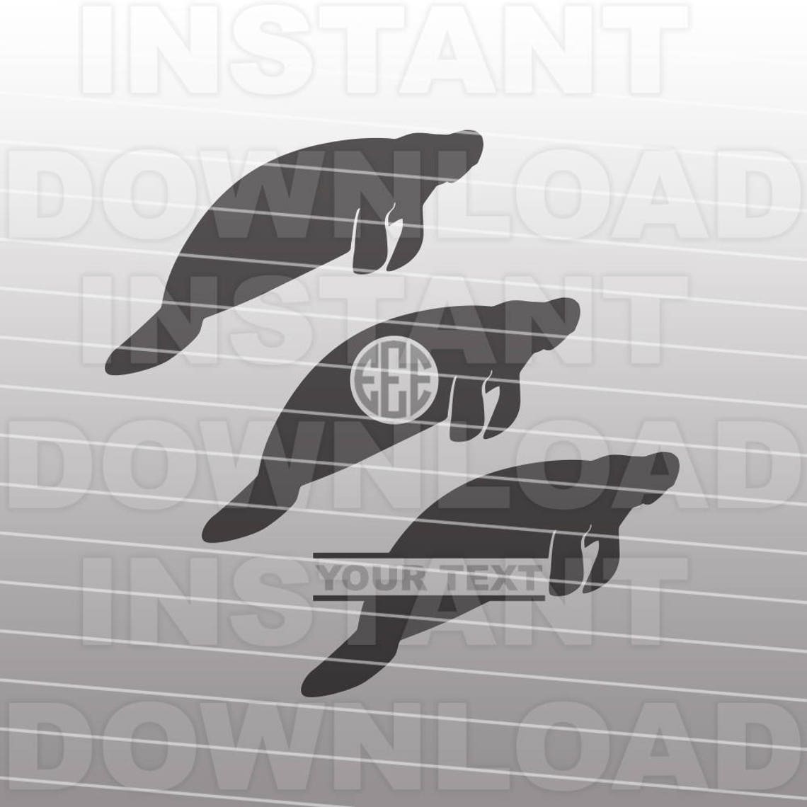 Manatee SVG Fileflorida Svgaquarium Svg cutting Template | Etsy