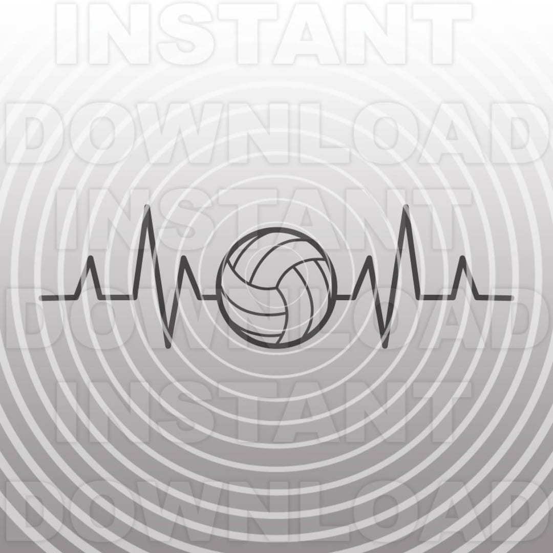 Heartbeat Pulse EKG Volleyball SVG File,volleyball T-shirt Svg -vector ...
