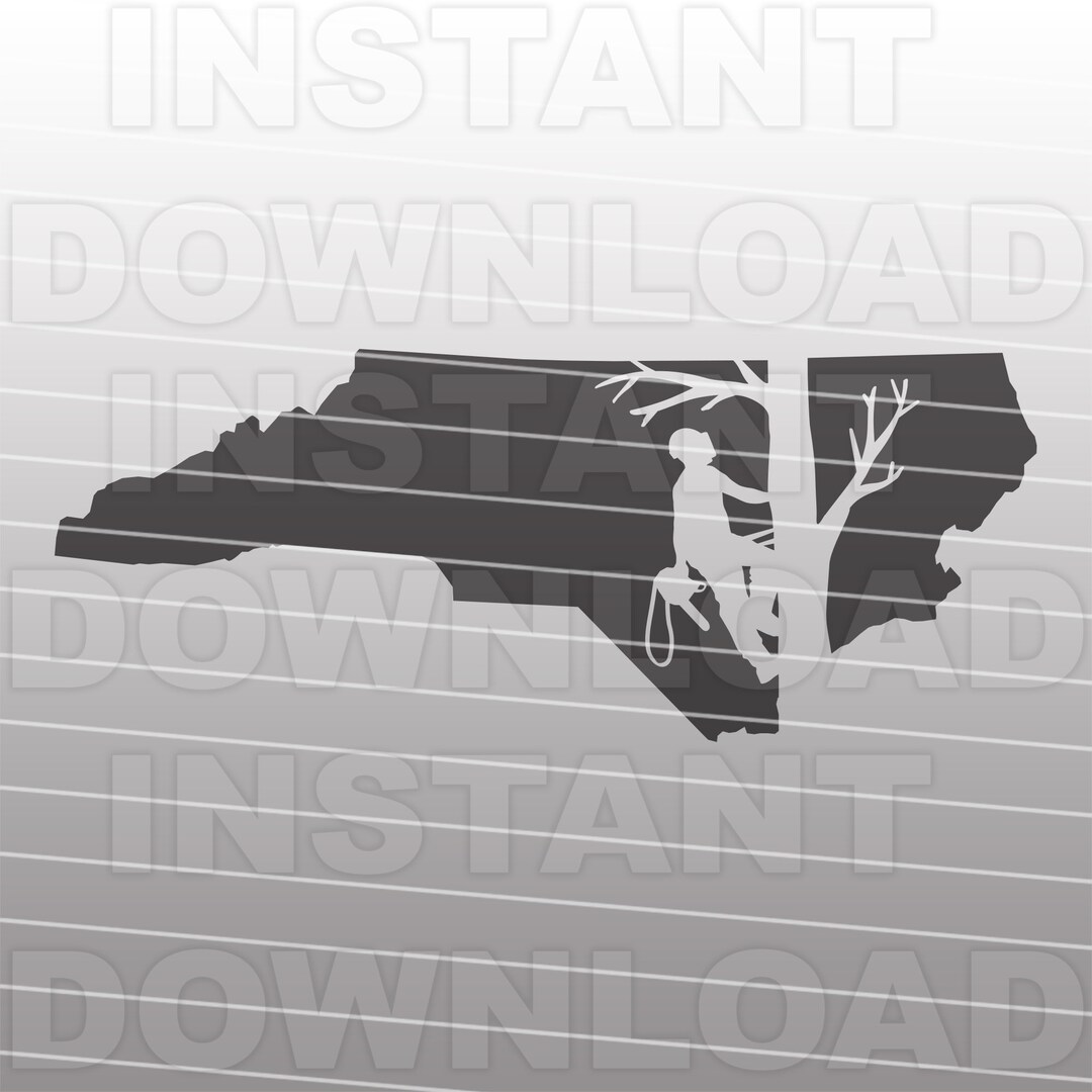 Tree Trimmer With Chainsaw SVG File,tree Trimming North Carolina Svg ...