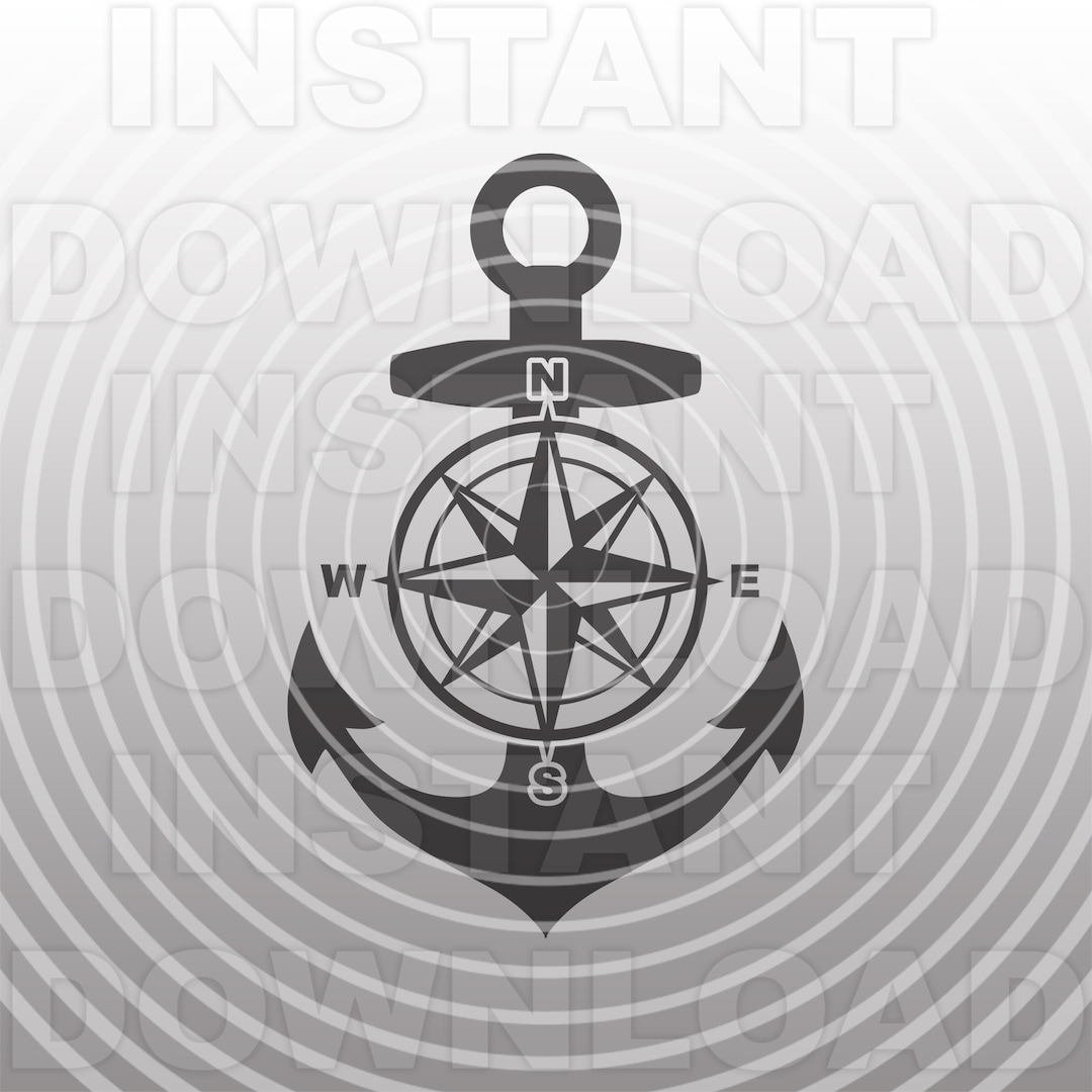 Compass Rose Anchor SVG File,compass SVG File,nautical SVG -vector Clip ...
